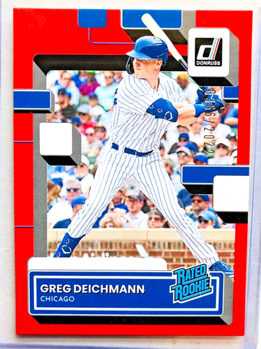 2022 PANINI DONRUSS BASEBALL #45 RED SP RATED ROOKIE GREG DEICHMANN ...