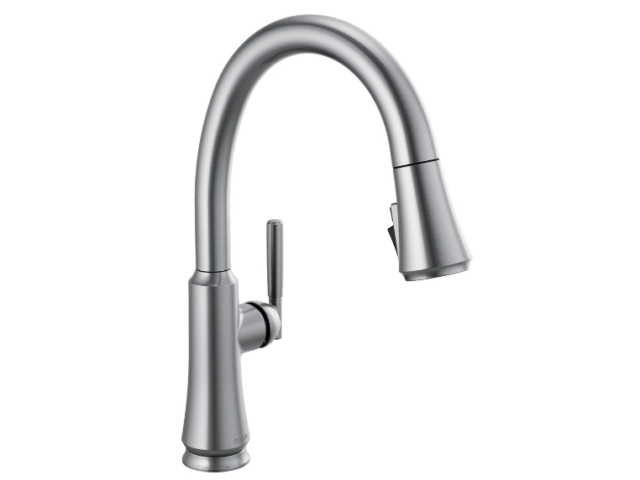 Delta Single Handle Pull Down Kitchen Faucet - Arctic Silver (9179-AR ...