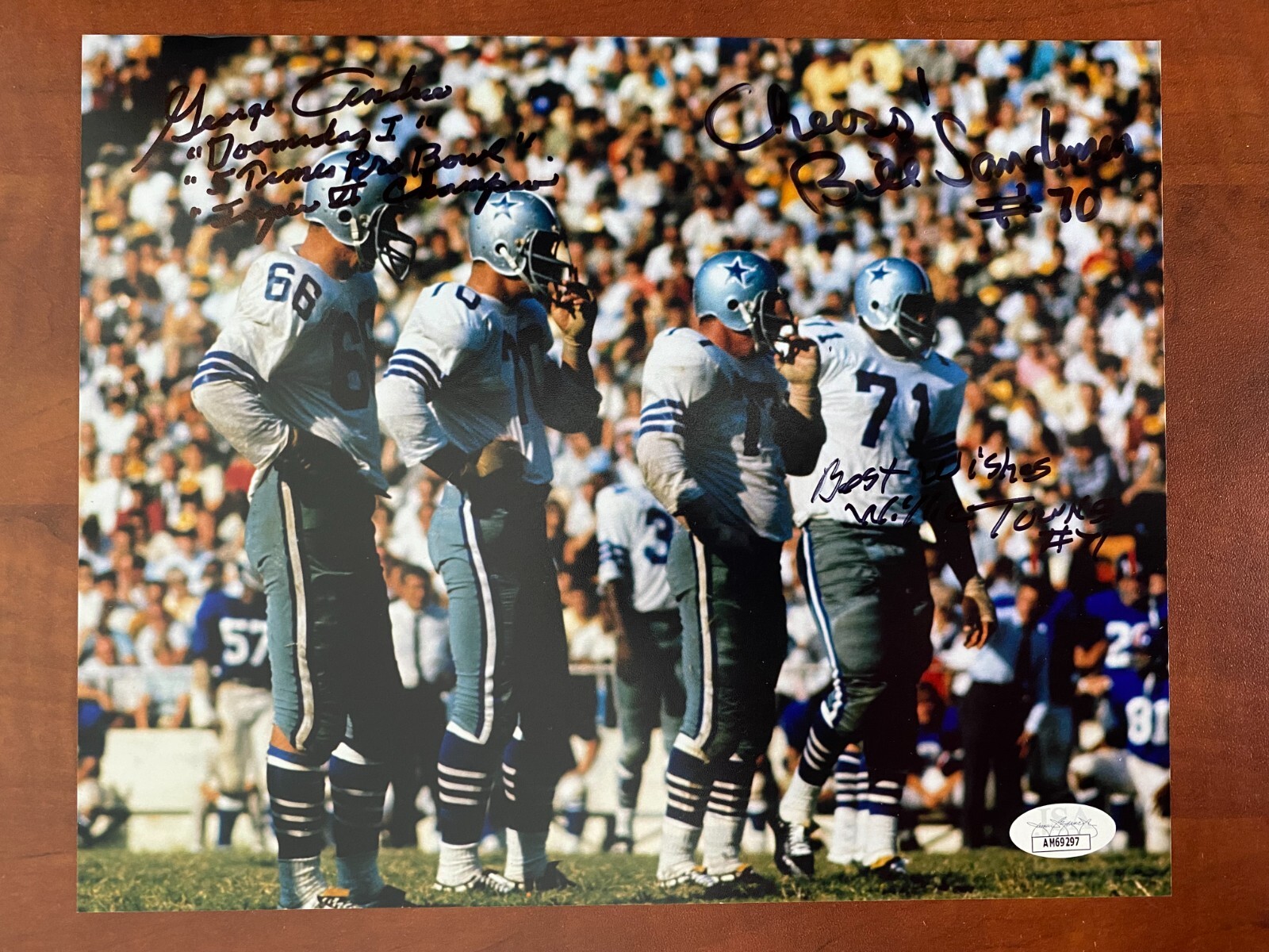 George Andrie, Bill Sandeman & Willie Townes signed DALLAS COWBOYS 8 X ...
