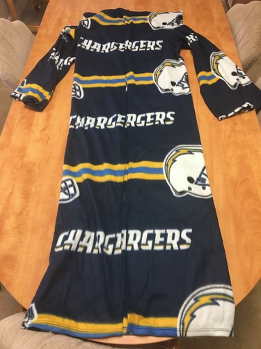 NFL Football Chargers Comfy Throw Snuggie Blanket with Sleeves 48" x 68 ...