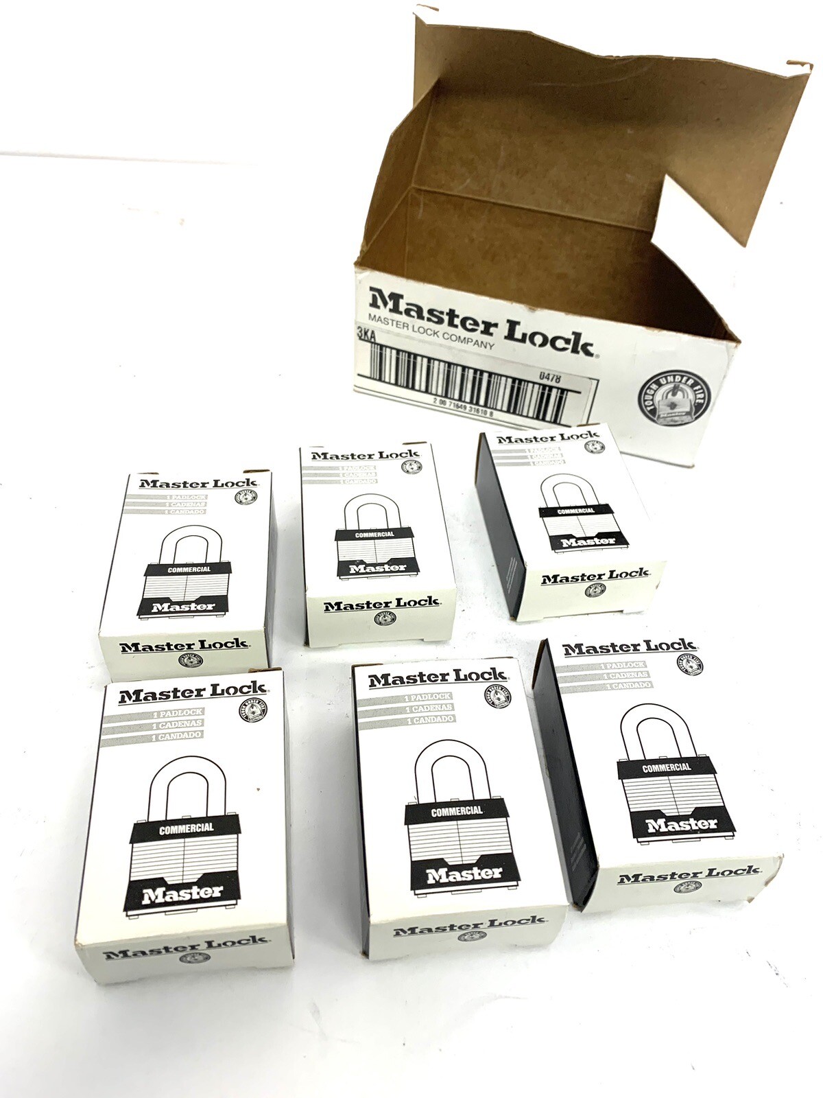 Master Lock Commercial 3KA 1-9/16" Laminated Steel Keyed Alike Padlock ...
