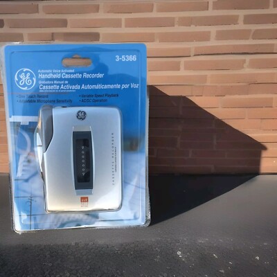 GE General Electric Handheld Cassette Recorder Voice Activated 3-5366 ...