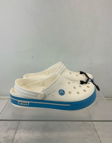 Crocs White & Blue Plastic Slip-On Mules/Clogs Size 5/7 | eBay