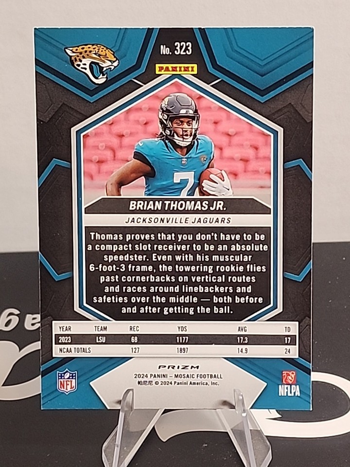 2024 Panini Mosaic - Rookies Brian Thomas Jr. #323 Reactive Blue Mosaic ...