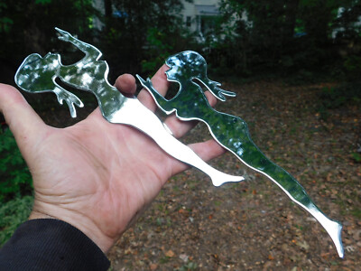 2 Chrome Silhouette Girls Mud Flap Girls Lady 9.5" with Rear Mounts ...