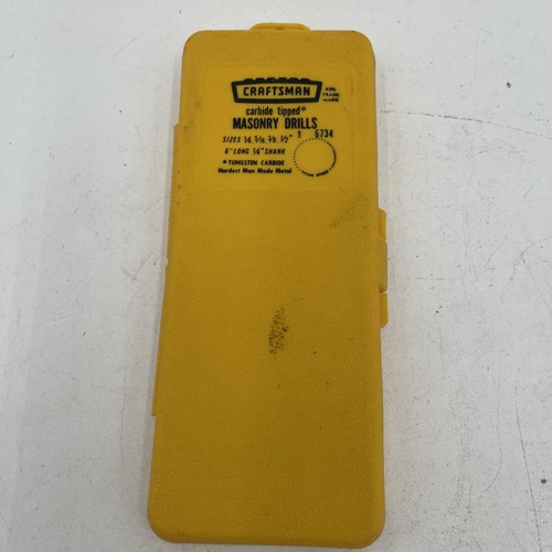 Vintage CRAFTSMAN Masonry Drill Bit Carbide Tipped Set 6" Long 9-6734 ...