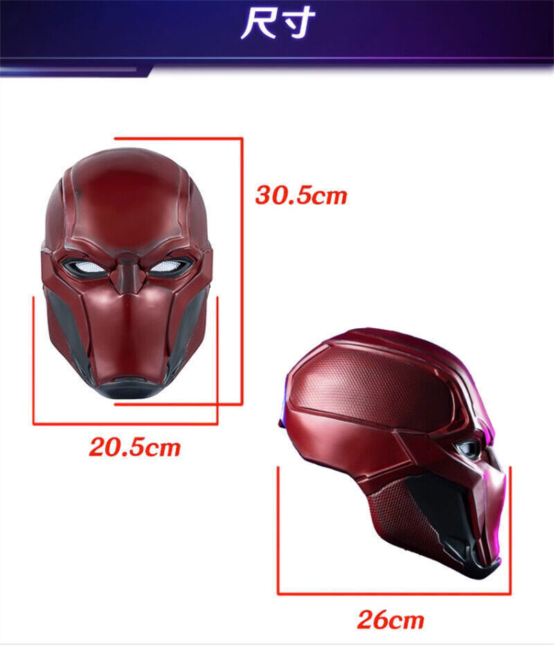 Batman Robin Helmet Red Hood Mask DC Comics Superhero Cosplay Halloween ...