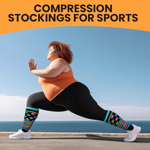 8 Pairs Plus Size Compression Socks for Women Men Wide Calf XX-Large ...