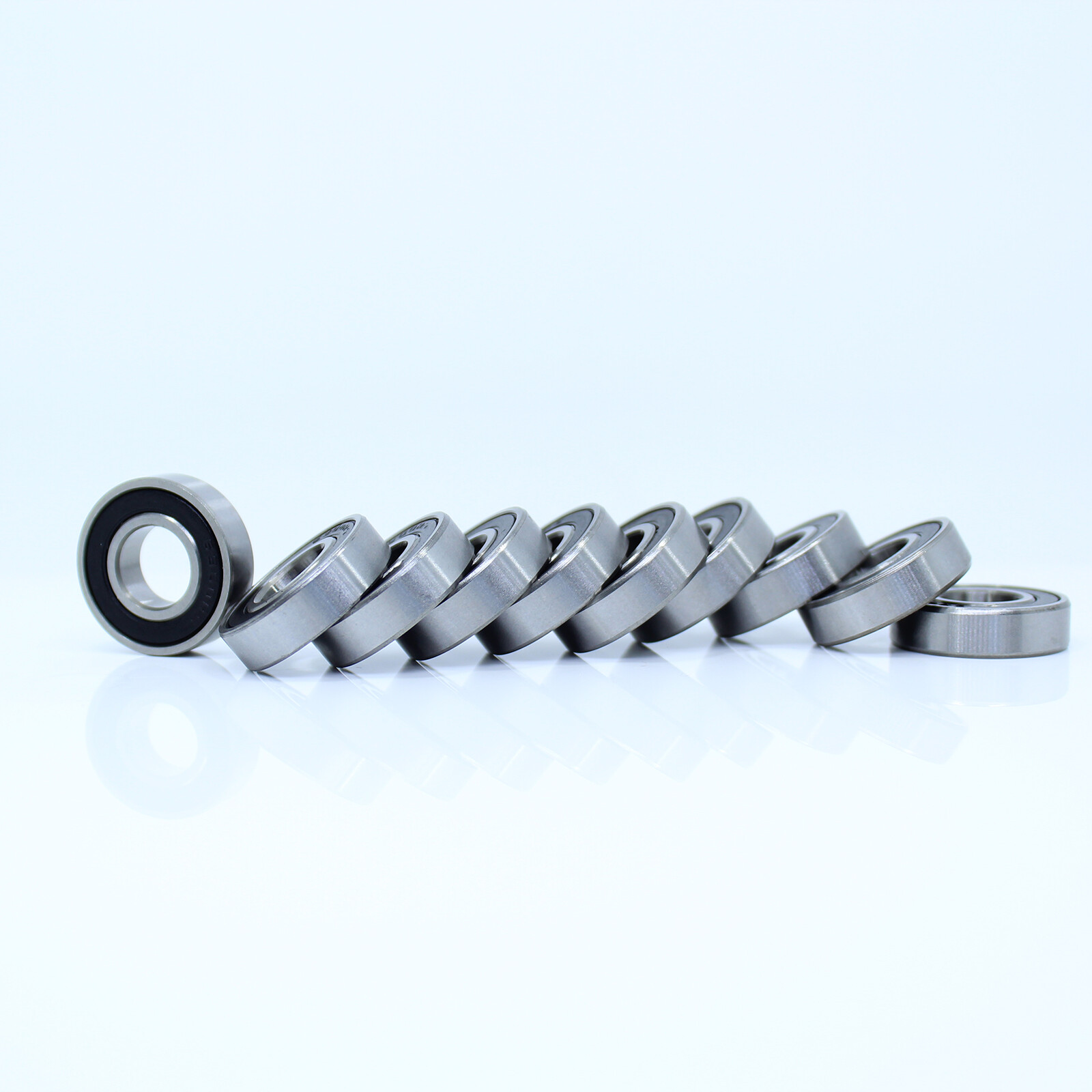 10Pcs 6900-2RS (10x22x6 mm) Metal Rubber Ball Bearing Bearings BLACK ...