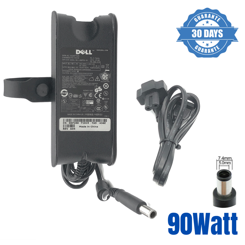 19.5V AC Adapter Genuine Dell 90W 90 Watt Power Supply Battery Charger ...