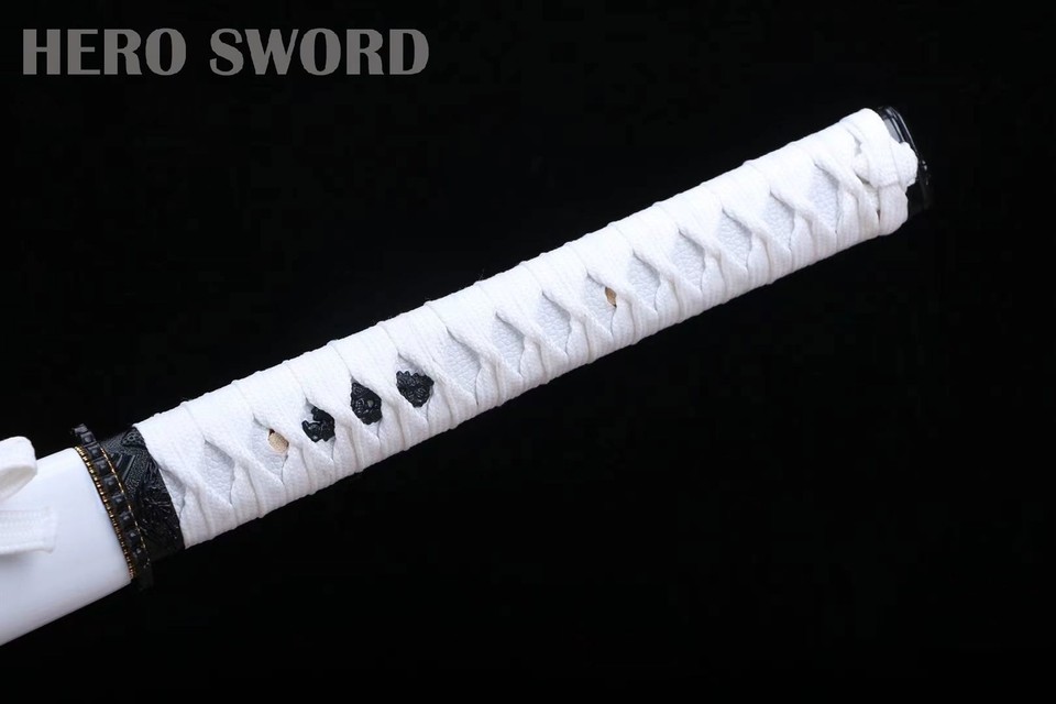 White Ninjato Chokuto Real Sharp Japanese Samurai Sword Straight Blade ...