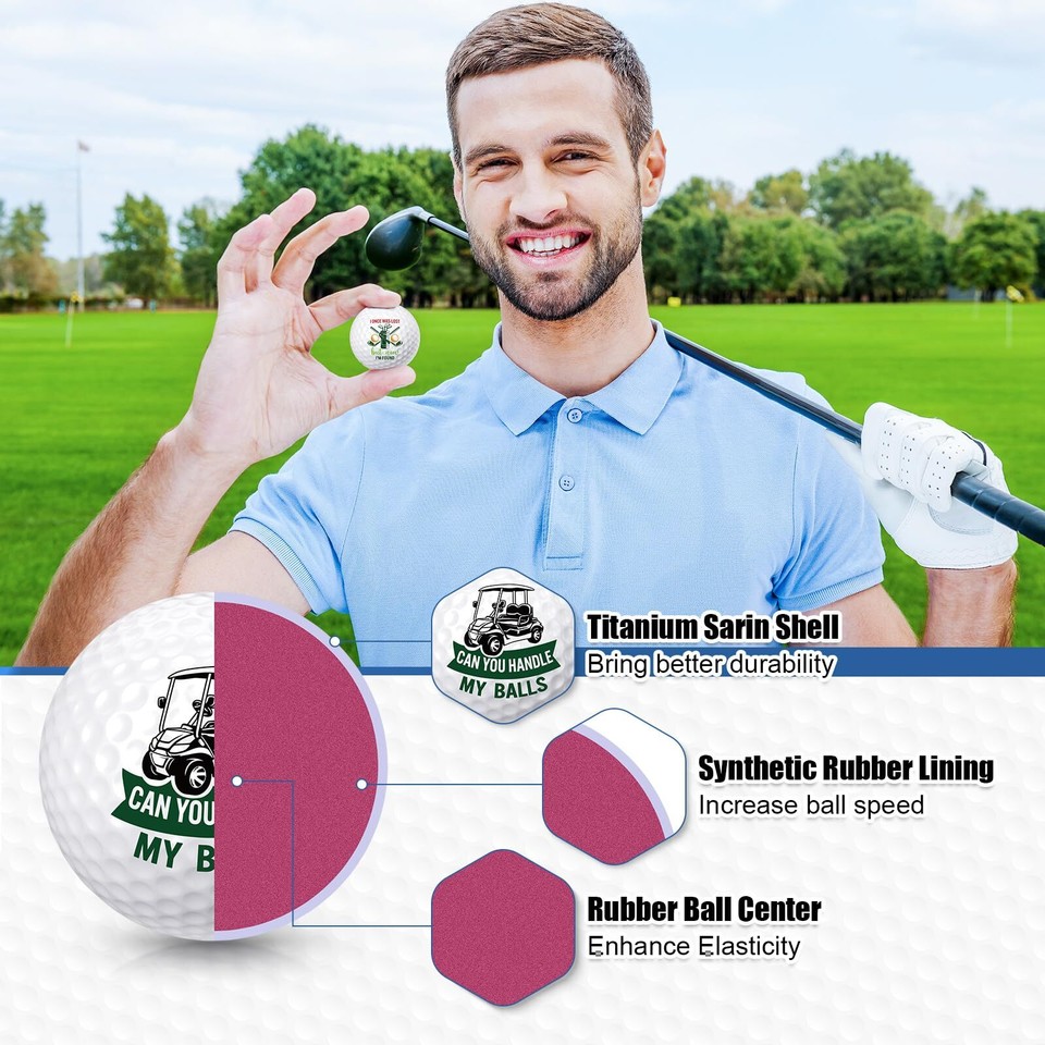 18 Pcs Funny Golf Balls Gifts Set 12 Humor Golf Balls and 6 Tees for ...