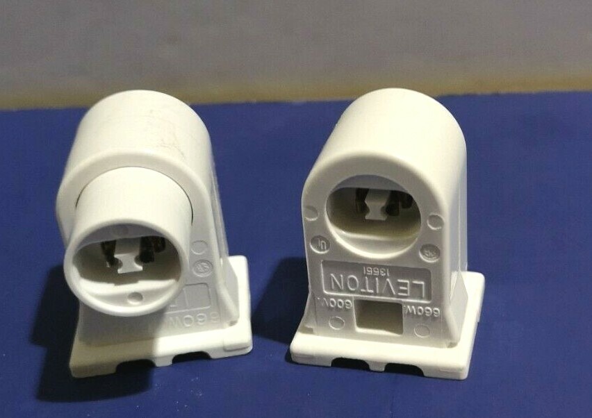 2-PK FLUORESCENT LAMPHOLDER Socket T12 HO Plunger & Stationary NEW ...