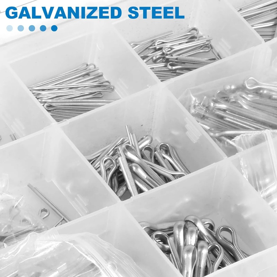420Pcs Cotter Pin Assortment Kit Split Pin Fastener Clips Set Straight ...