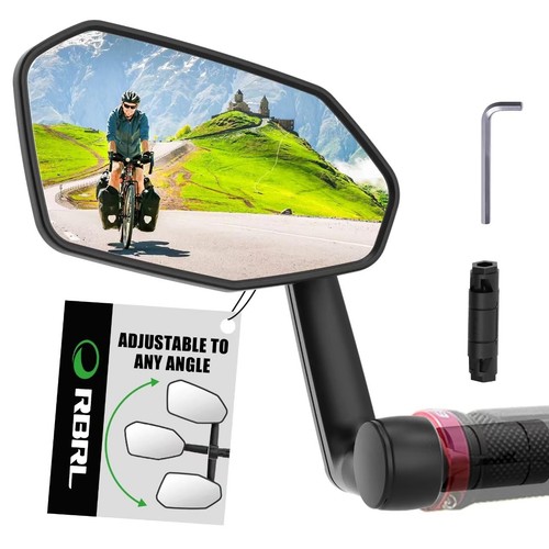 Bicycle Mirror, Extra Large Bike Mirror, 360° Adjustable Shatterproof ...