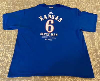 Vintage Kansas Jayhawks Adidas 6th Man 2006 KU vs UK size XL color Blue ...