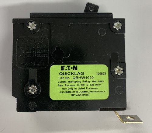 QBHW1020 Eaton Cutler Hammer 20 Amp 120V Single Pole Bolt On Circuit ...