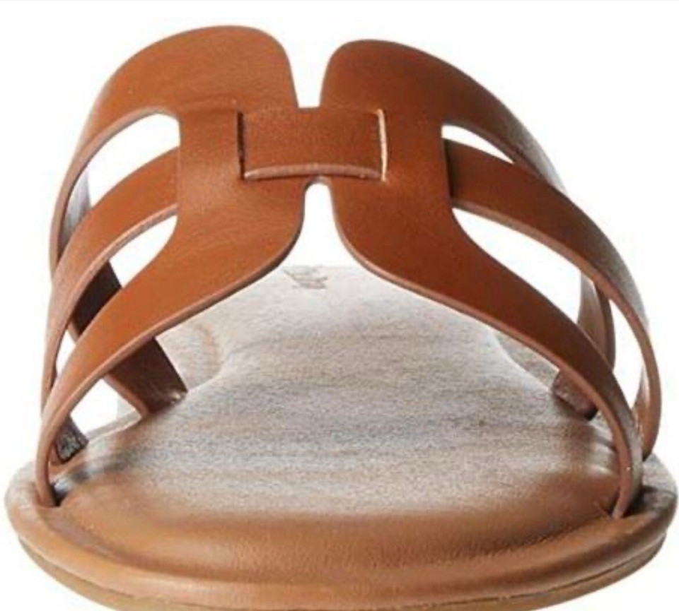 The Drop Women's Monika Flat H-Band Slide Sandal, Faux Leather Mocha 13 ...