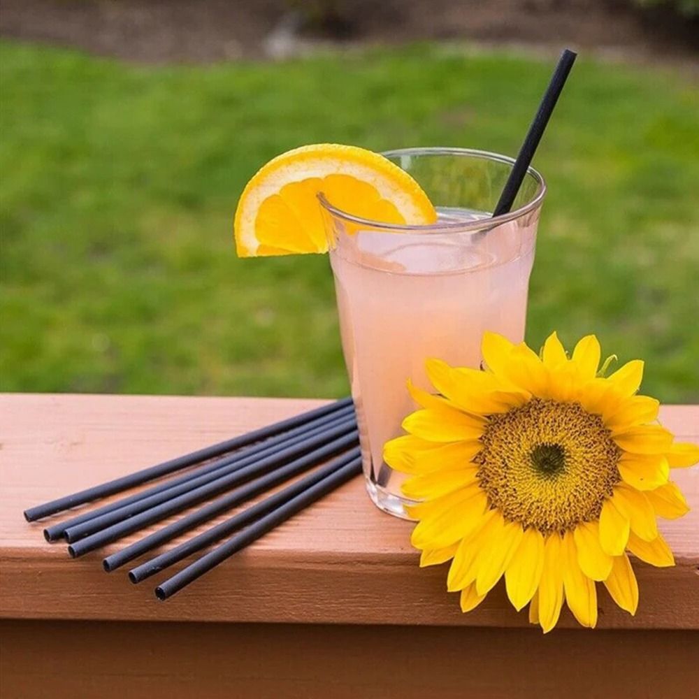 100Pcs 210x6mm Plastic Tubes PP Material Cocktail Straws New Disposable ...