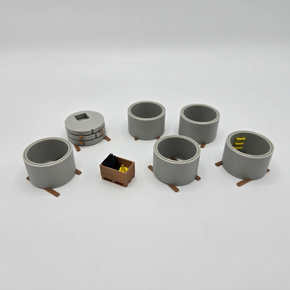 1/50 Scale Precast Drainage Rings With Lids Truck Load/Diorama "Various ...