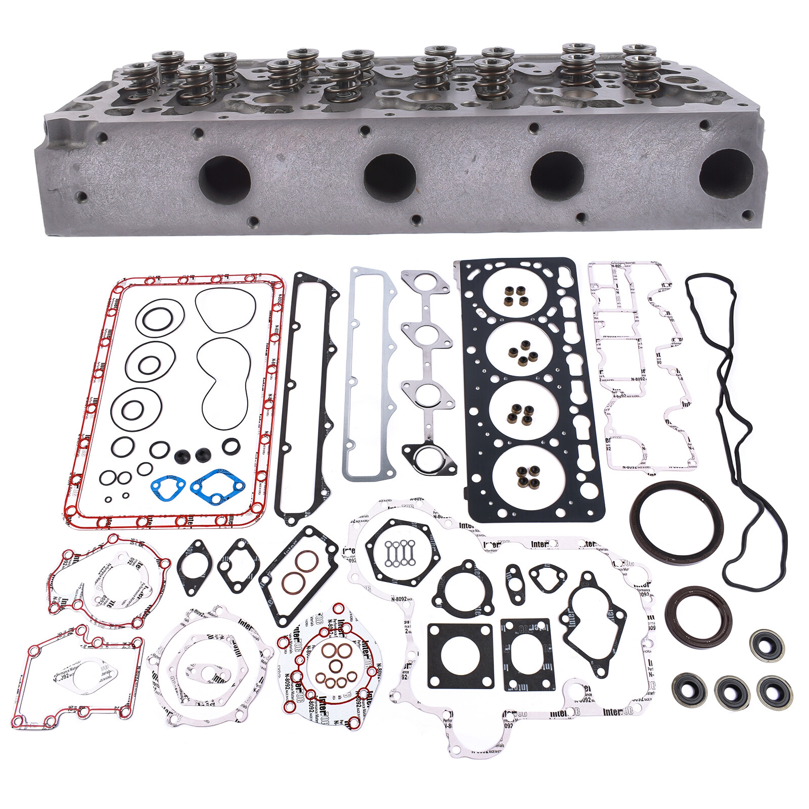 Complete Cylinder Head w/ valve + Gasket For Kubota V3300 V3300-DI ...