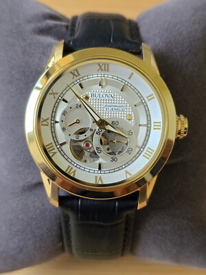 Bulova Men's Watch Automatic Gold Tone White Dial Stainless Steel Watch ...
