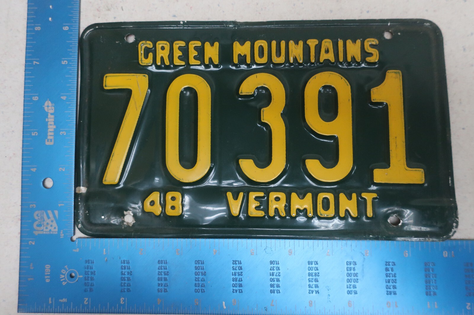 Vermont License Plate Tag 1948 48 70391 | eBay