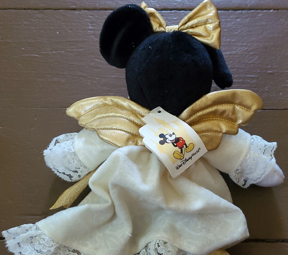 Vintage Walt Disney World Angel Minnie MouseBean Bag Plush 9 inch w Tag ...