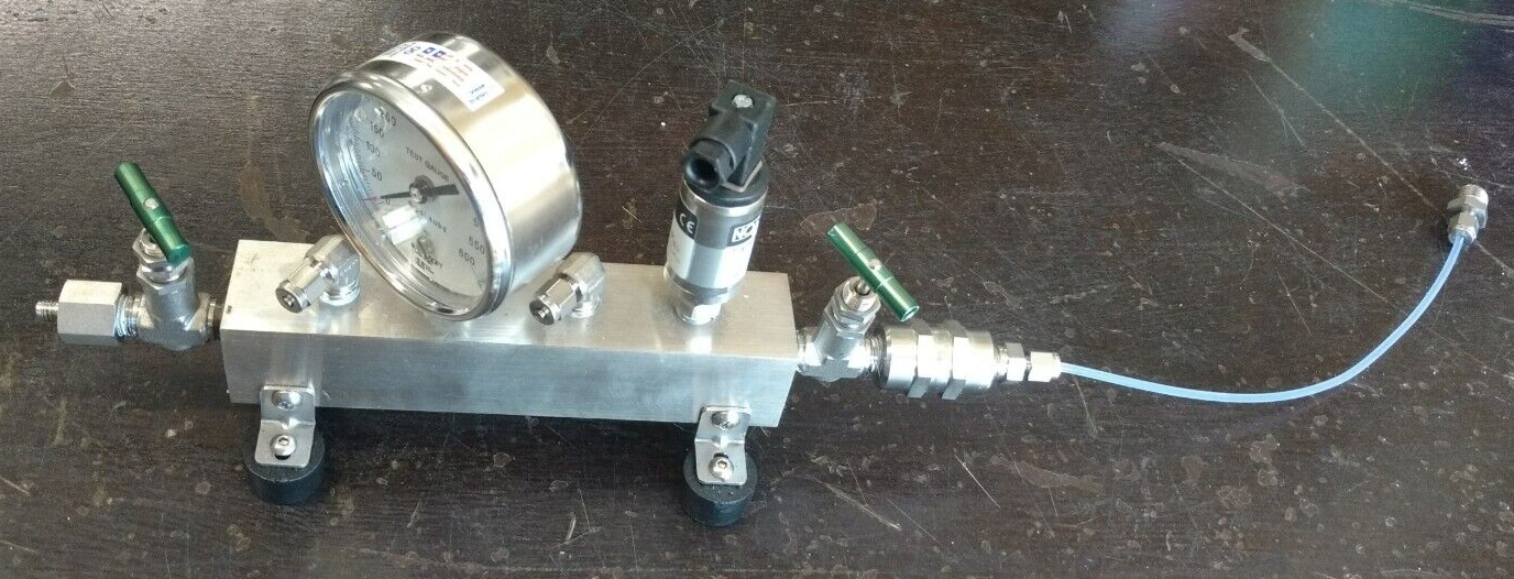 Custom Made Swagelok Instrument Test Manifold w/ (2) SS-4JBR2,NO Shok ...