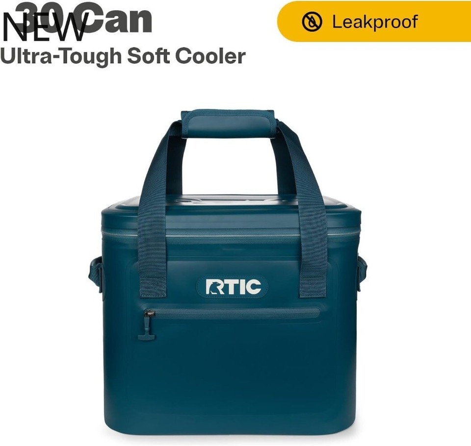 RTIC Ultra-Tough Soft Cooler 30 Can, Insulated Bag Portable Ice Chest ...