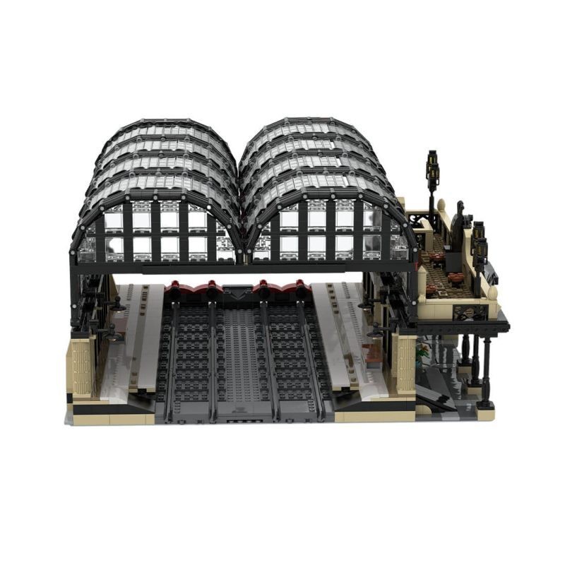 Modubrix Mocs Bricks Sets Train Station Modular Building Toys Kits 2572 ...