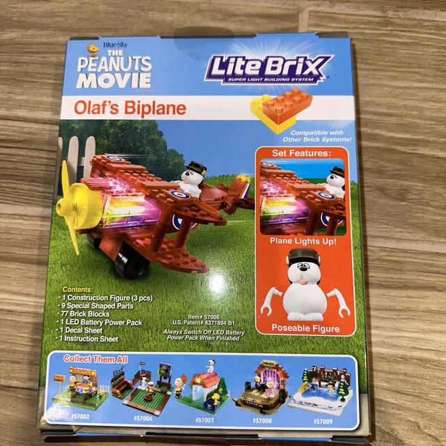 The Peanuts Movie Lite Brix Olafs Biplane 57006 for sale online | eBay