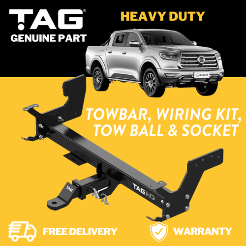 TAG Heavy Duty Towbar, Wiring & Tow Ball - Great Wall Cannon 09/20+ UTE ...