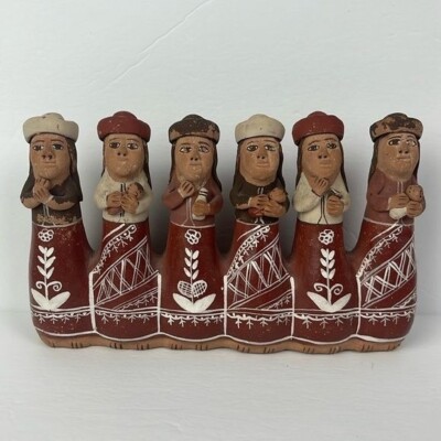 Vtg Peruvian Mom Baby Clay Flute Handcrafted Peru Folk Art Inca music ...
