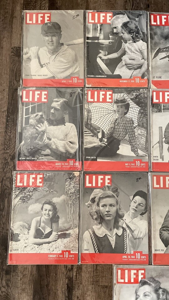 Vintage WWII/WW2 Life Magazines (13) 1939-1945 Jet Plane Winter Soldier ...