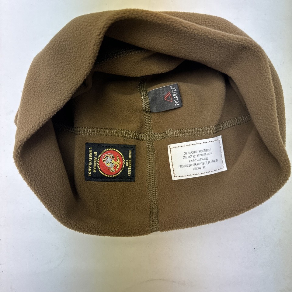 5 Pack Genuine Polartec USMC Coyote Brown Micro Fleece Cap Hat L/XL ...