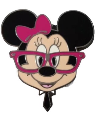 Disney Pin MINNIE MOUSE Nerd with Glasses Tie Rock Head Collection | eBay
