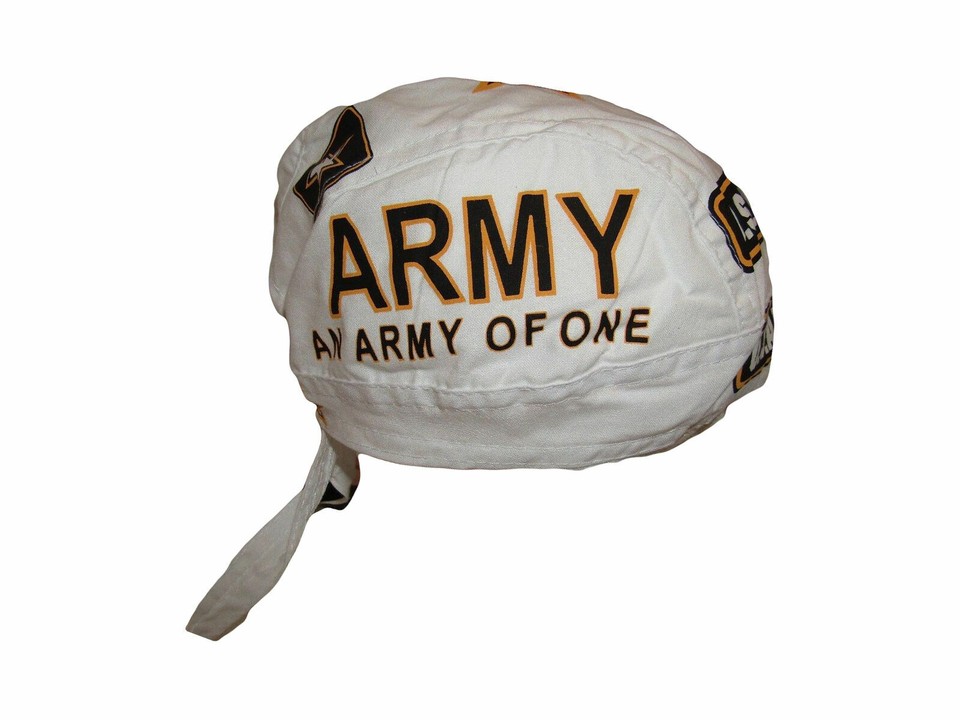 US Army An Army Of One White Do Rag Doo Rag Skull Cap Head Wrap | eBay