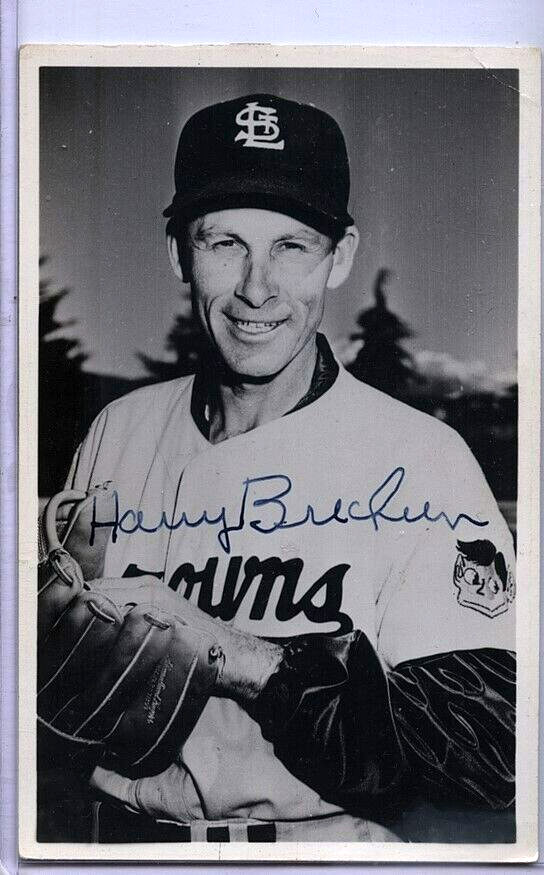1953 St. Louis Browns Team Issued Autographed Postcard Harry Brecheen ...