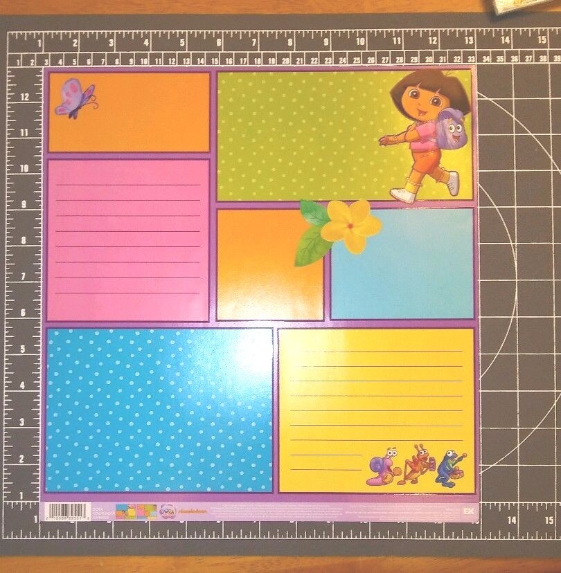scrapbook paper 12" Dora the Explorer Boots Nickelodeon retired ek ...