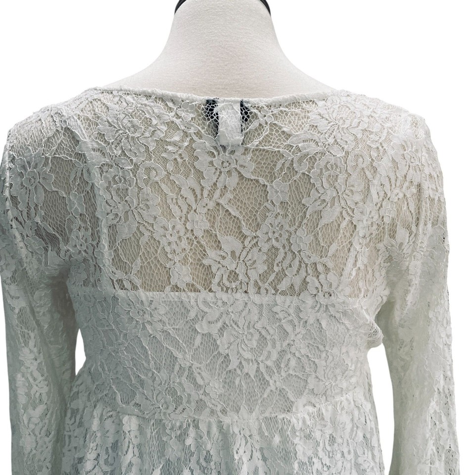 Torrid Lace Top With Cami Plus 2X White Sheer Boho Romantic Two Piece ...