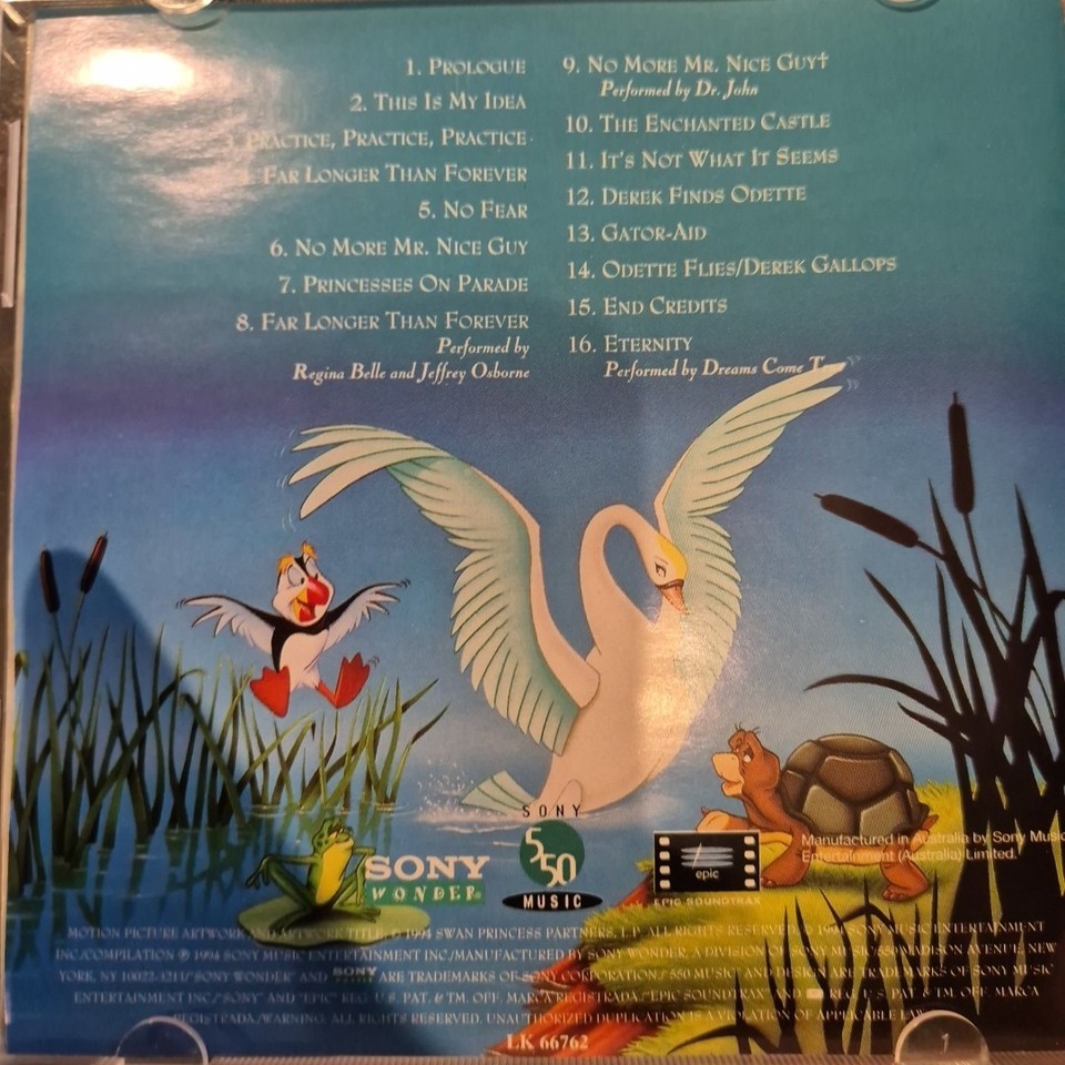 THE SWAN PRINCESS CD ORIGINAL CARTOON MOTION PICTURE FILM SOUNDTRACK ...