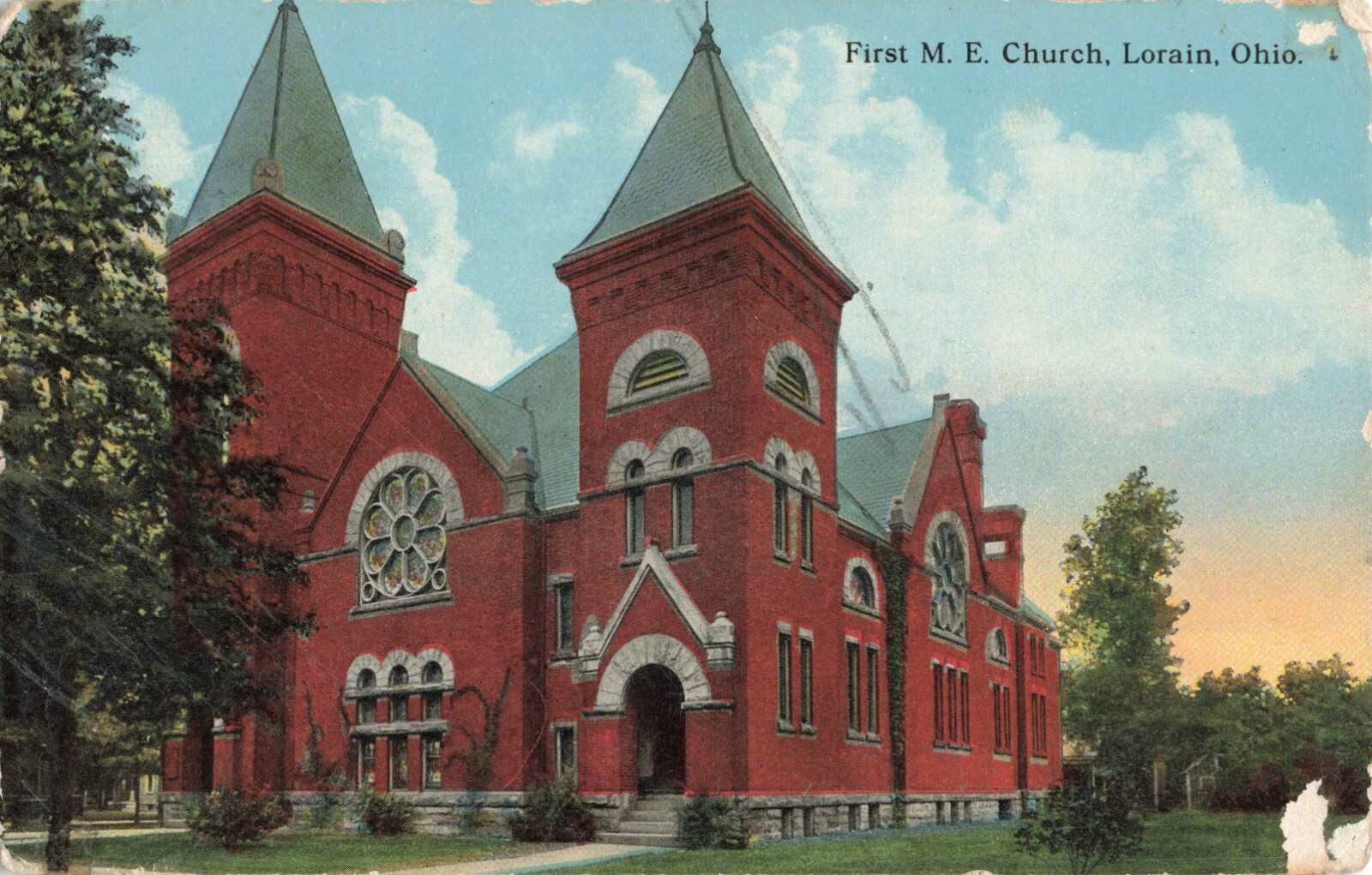 Postcard First ME Church Lorain Ohio | eBay