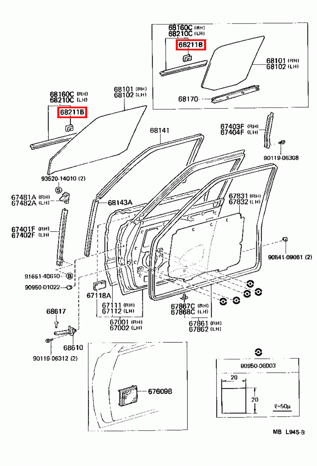 Genuine LandCruiser HZJ79 HJ60 Ute Wagon Front Window Outer ...