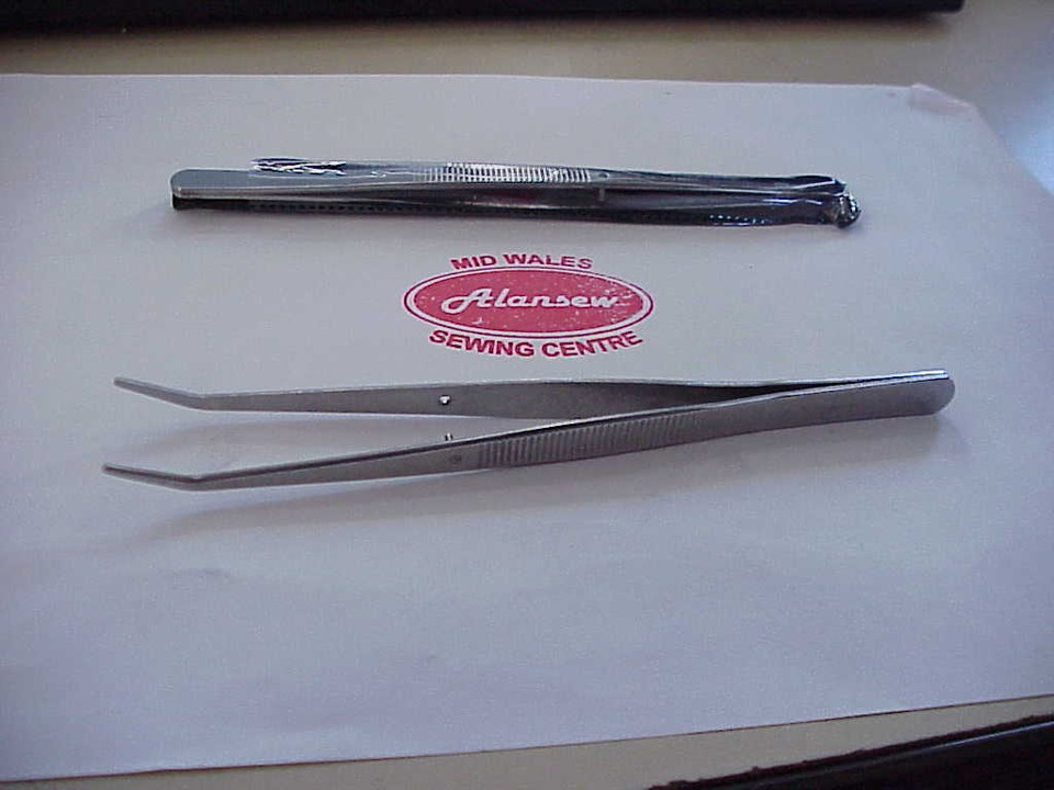 SEWING MACHINE OVERLOCKER STAINLESS STEEL THREADING TWEEZERS | eBay UK