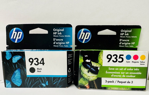 New Genuine HP 934 935 Black Color 4PK Ink Cartridges Box OfficeJet Pro ...