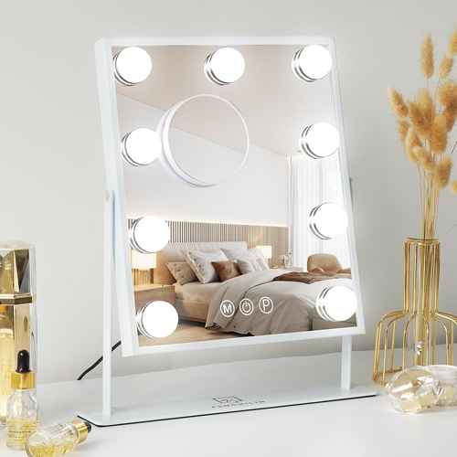 Vanity Mirror with Lights Hollywood Lighted Makeup Mirror with 9 LED Bulbs, 3Col 744110503548 | eBay