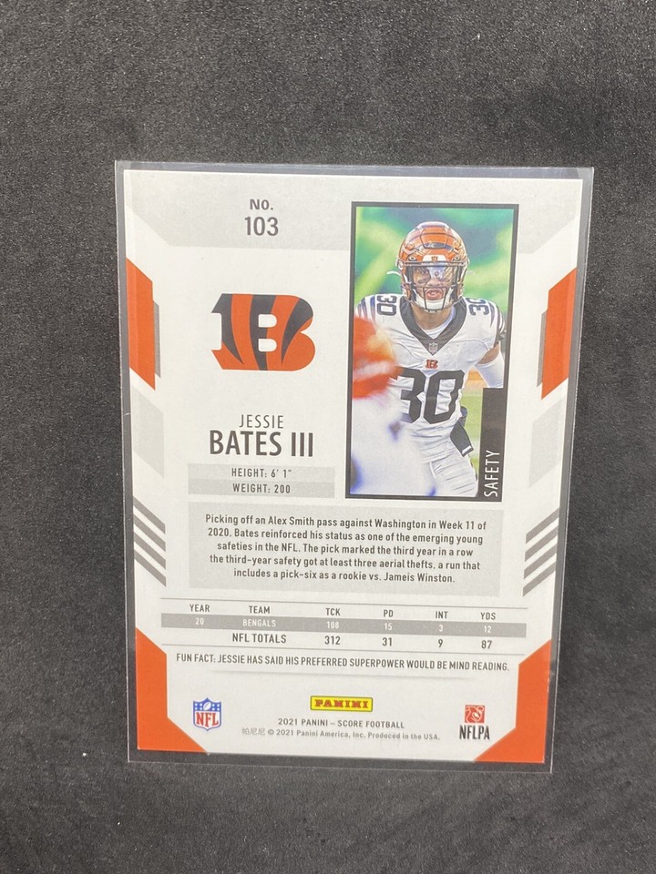 /575 JESSIE BATES III 2021 Panini Score Lava Card #103 Cincinnati ...