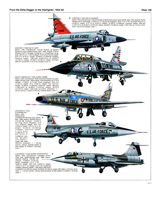 1980 VINTAGE PRINT 1954 1960 Delta Dagger Starfighter Convair Dart ...