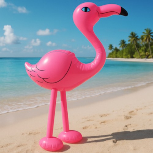 INFLATABLE PINK FLAMINGO 64cm CARIBBEAN HAWAIIAN PARTY COSTUME ...